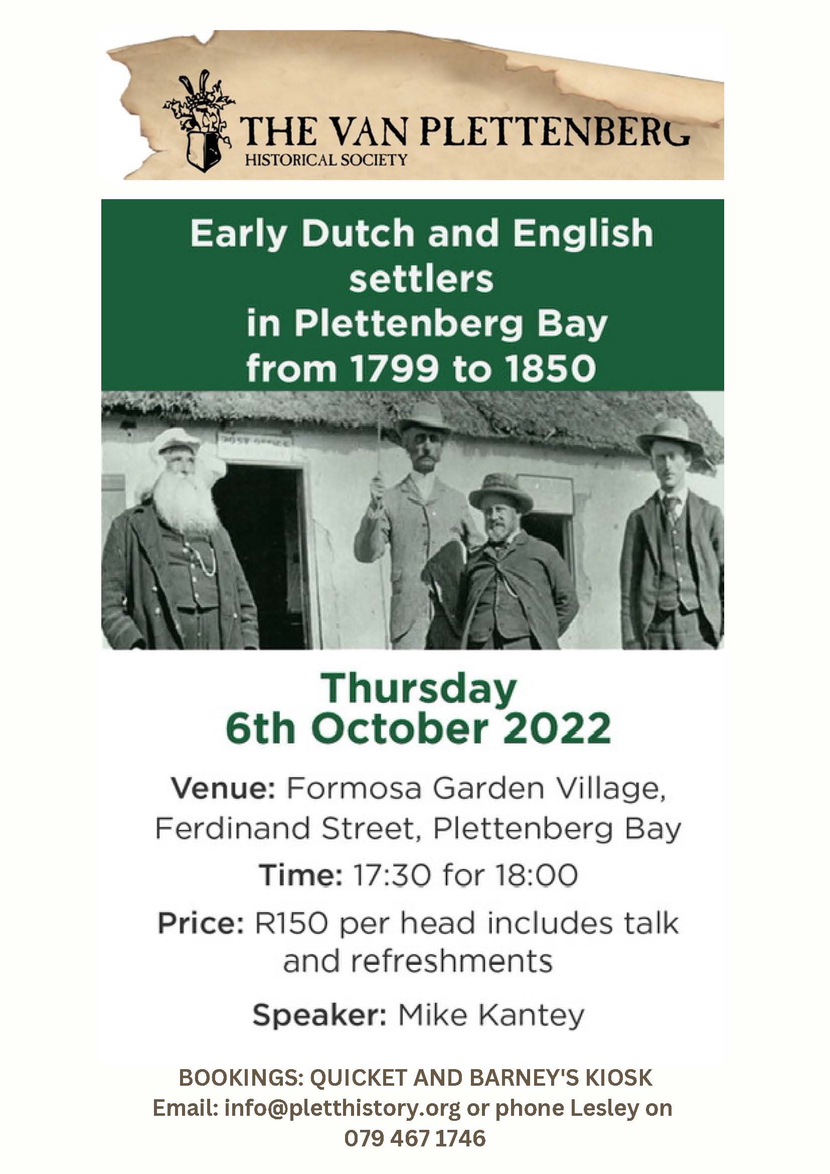 6 October 2022 Plett Historical Society « Plett Tourism Contest